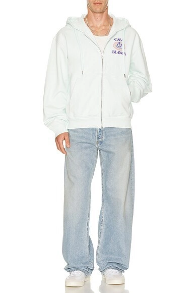Casablanca Celestial Pyramid Flock Printed Classic Zip Up Hoodie
