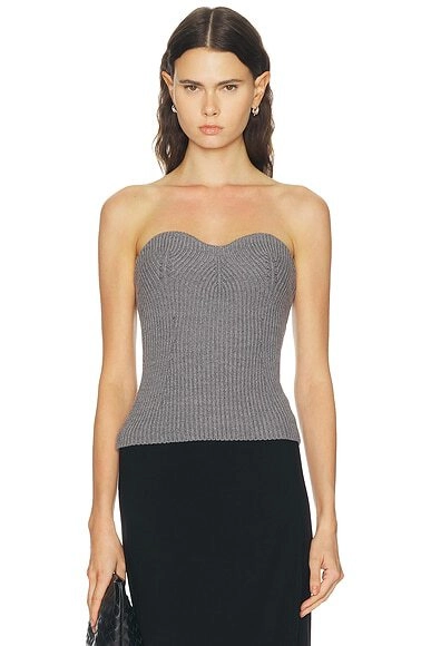 JIL SANDER Strapless Knit Top - Basalt