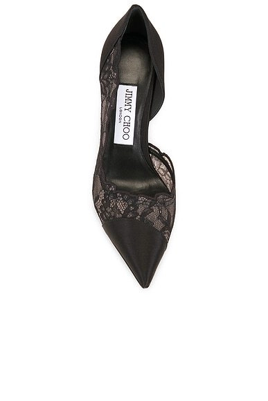 JIMMY CHOO Brigitte Lace Satin 100 Pump - Black