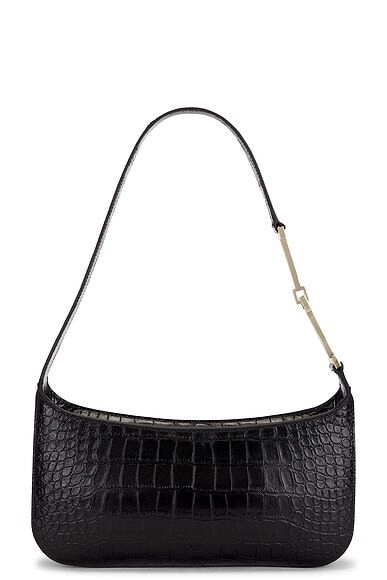 TOM FORD Tumbled Soft Printed Croc Small Shoulder Bag - Black