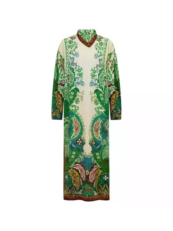 ALEMAIS Florence Botanical-print Jacquard Midi Dress
