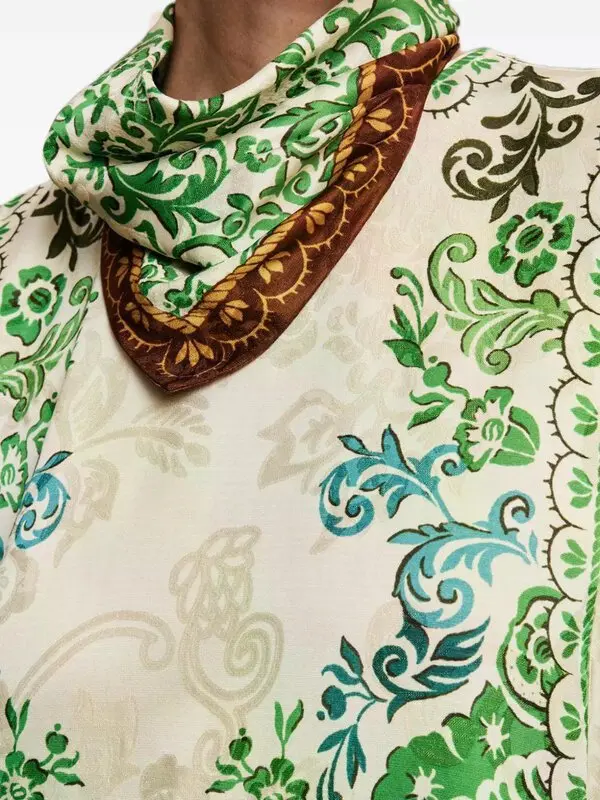 ALEMAIS Florence Botanical-print Jacquard Midi Dress