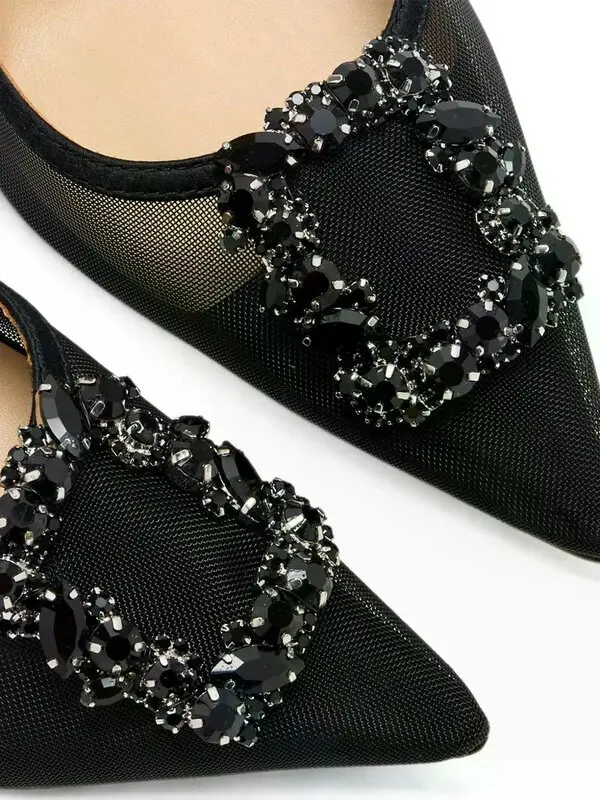 Badgley Mischka Yuta Crystal-embellished Mesh Pumps