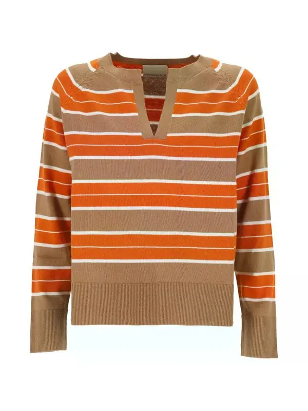 PENNYBLACK Striped Cable-knit Sweater