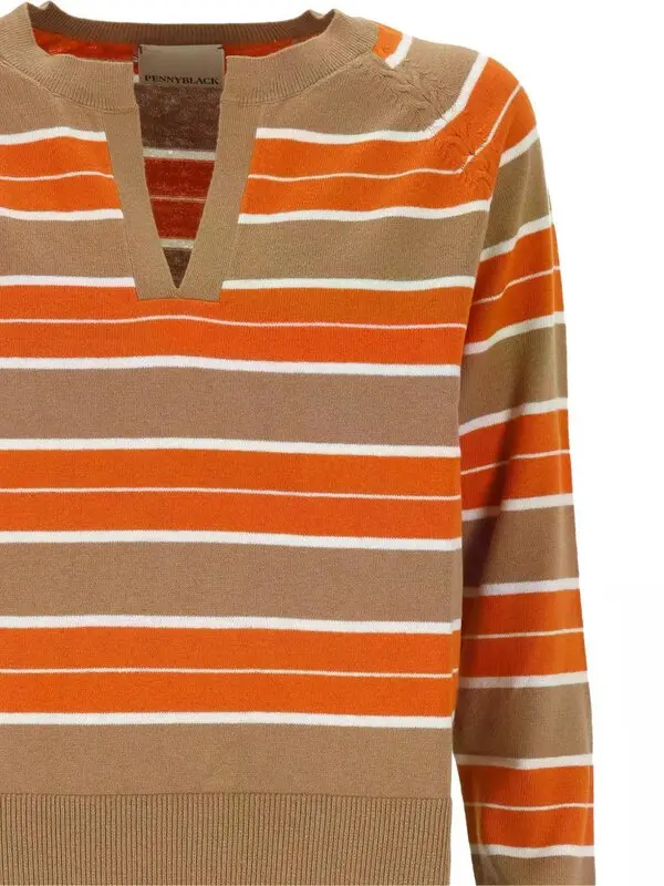 PENNYBLACK Striped Cable-knit Sweater
