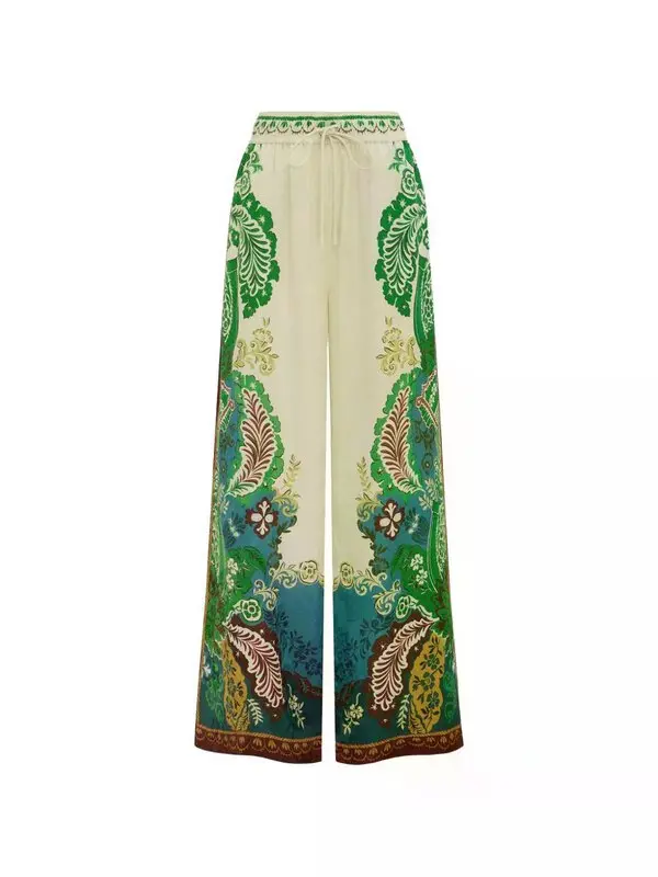 ALEMAIS Florence Botanical-print Trousers