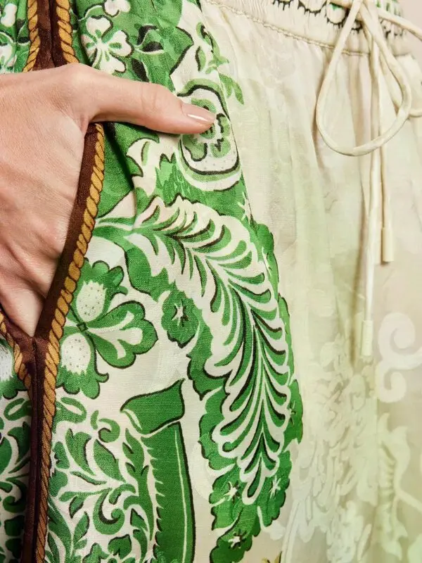 ALEMAIS Florence Botanical-print Trousers