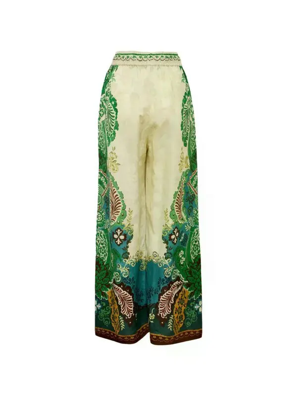 ALEMAIS Florence Botanical-print Trousers