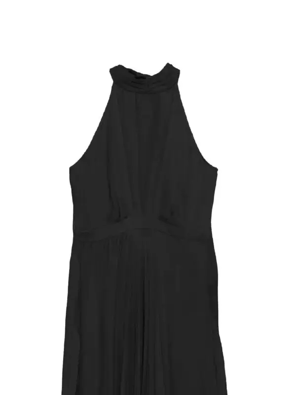 Raquel Diniz Halterneck Pleated Maxi Dress