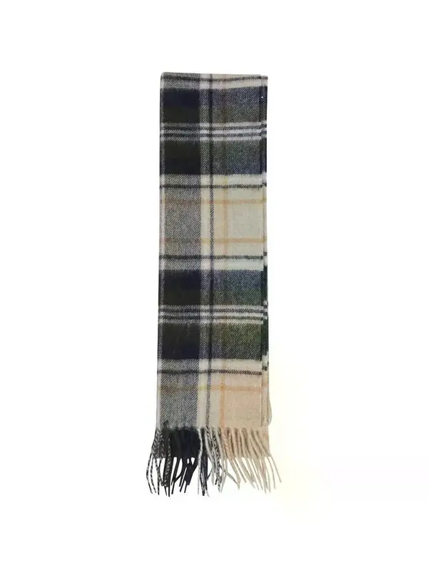 Barbour New Check Fringed Scarf - Neutrals