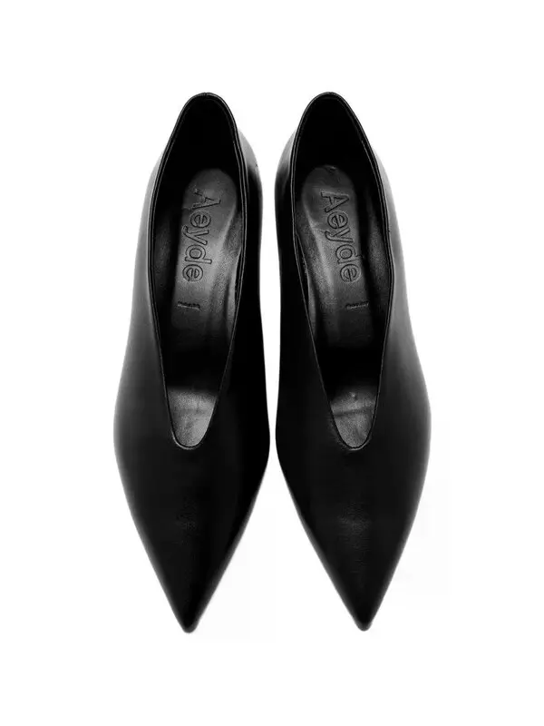 AeydĒ Clara Pointed-toe Leather Pumps - Black