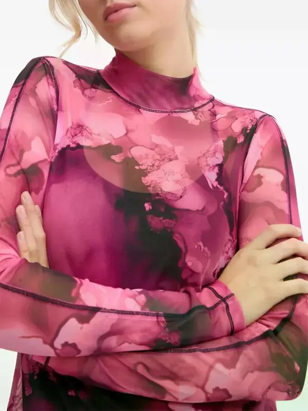 CASALL Abstract-print Long Sleeve Top