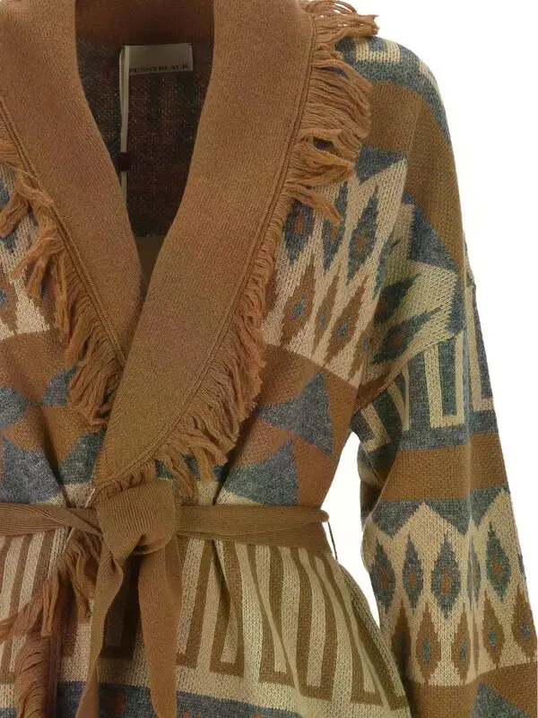 PENNYBLACK Geometric-pattern Fringed Cardigan