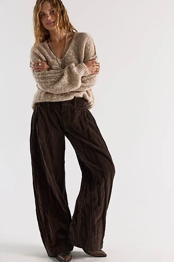 Free People Augusta Velvet Trousers At