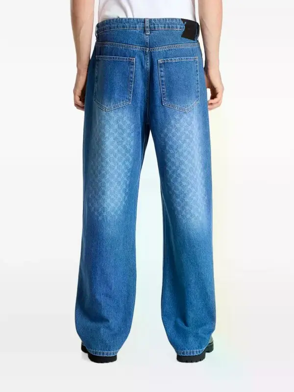 DAILY PAPER Amba Monogram-pattern Straight-leg Jeans