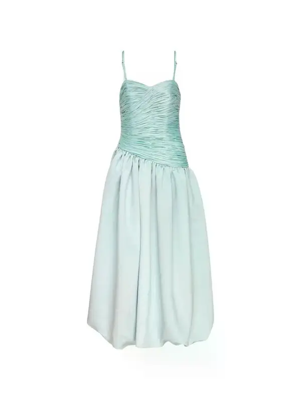 STOLEN STORES Ruched Bubble-hem Midi Dress