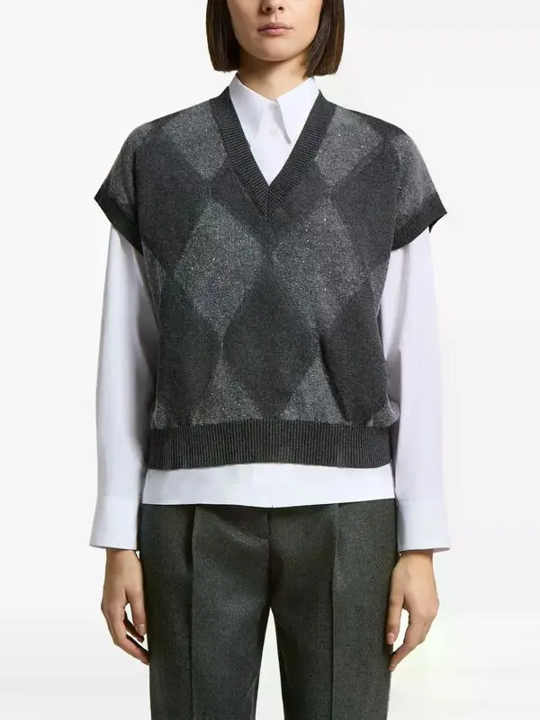 Peserico Argyle Pattern Sweater