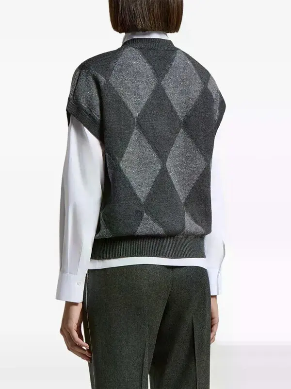 Peserico Argyle Pattern Sweater