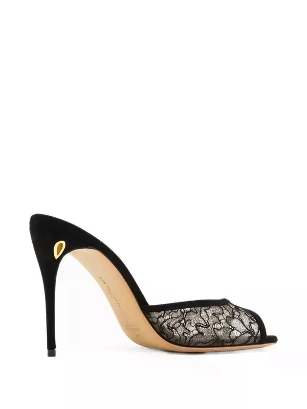 Jennifer Chamandi Guido Lace-panel Suede Sandals