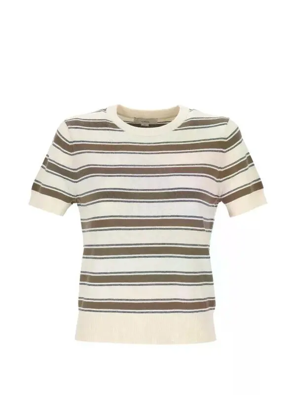 Vince Striped Short-sleeved T-shirt - Neutrals