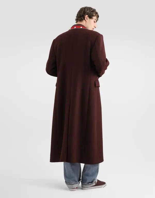 Dolce & Gabbana Single-breasted Virgin Wool Blend Coat Coats And Jackets Multi-colored
