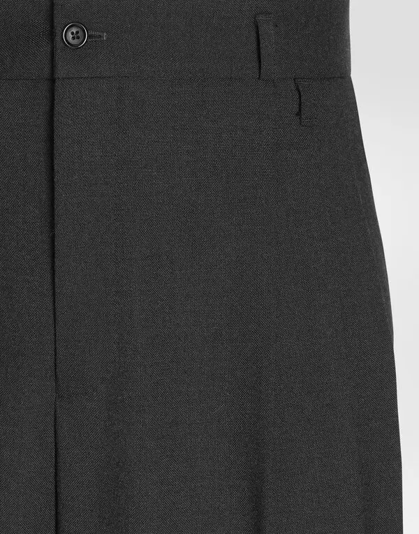 Dolce & Gabbana Wool Panama Trousers Pants And Shorts Gray