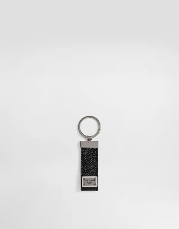 Dolce & Gabbana Calfskin Key Chain With Logo Tag Wallets And Small Leather Goods Leather - Black