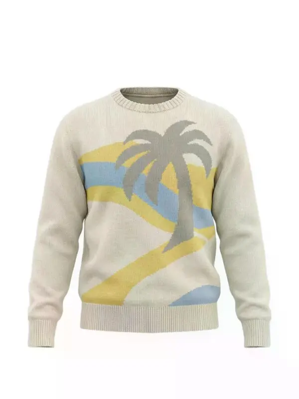HARDEN Palm Tree-intarsia Sweater - Neutrals