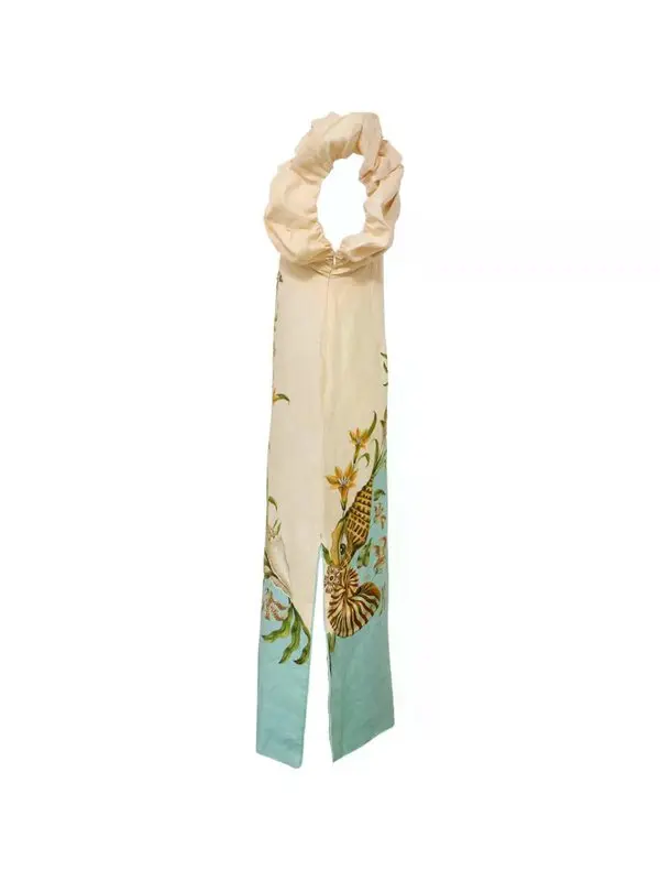 Farm Rio Marine Garden Puff Midi Dress