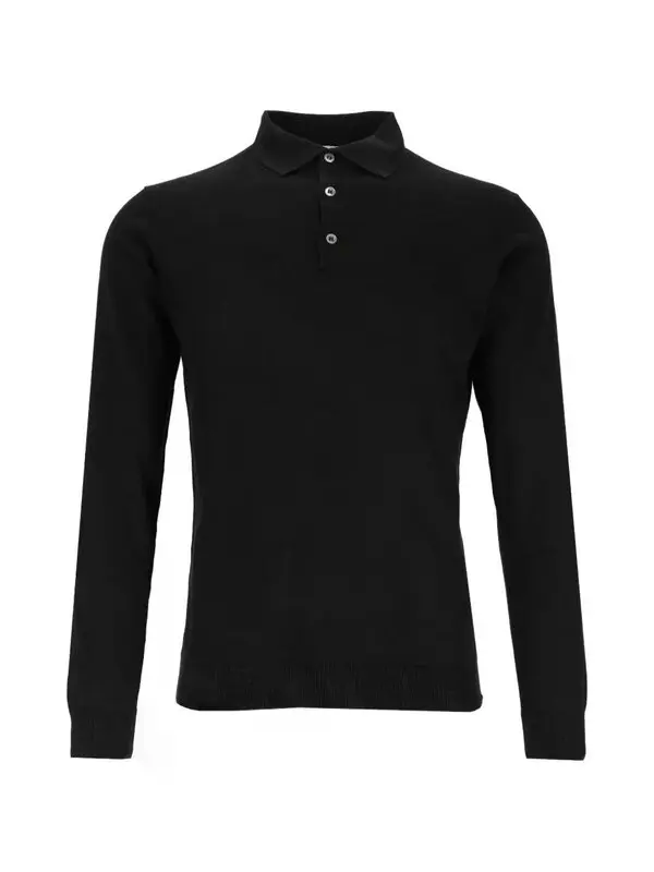 Al Duca D'aosta Long-sleeve Knitted Polo Shirt - Black