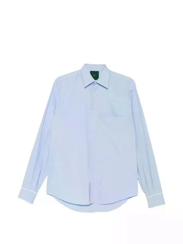 MAISON JEJIA Mami Piped-trim Chest-pocket Shirt - Blue