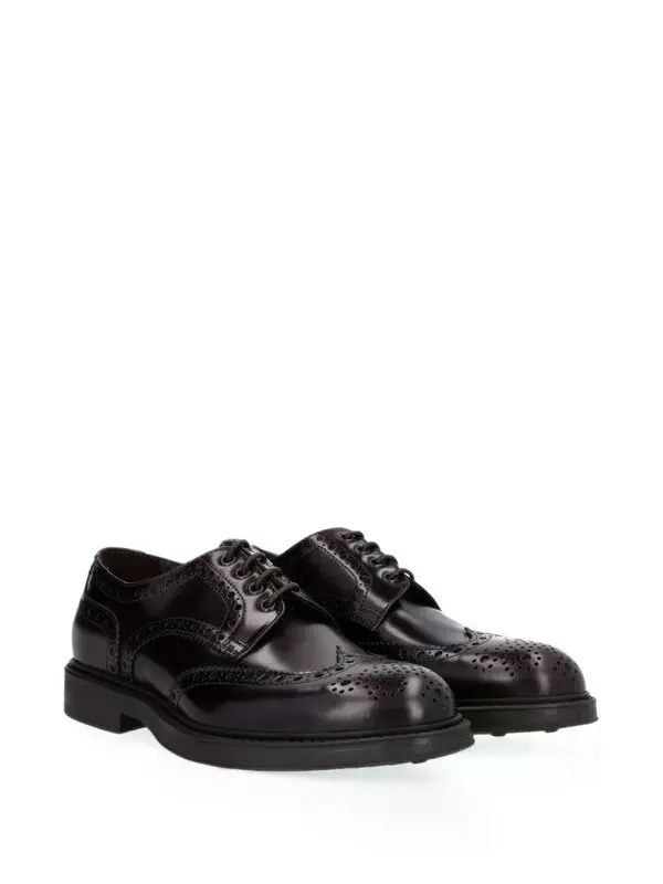 Al Duca D'aosta Polished Brogue Derby Shoes