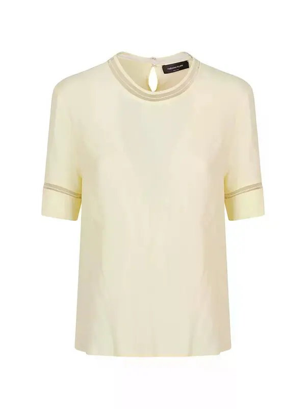 Fabiana Filippi Beaded-trim Short-sleeve Blouse
