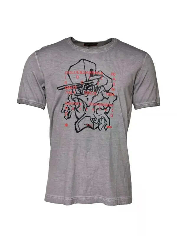 Dolce & Gabbana Graphic-print Distressed T-shirt - Grey