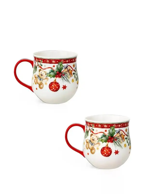 HUTSCHENREUTHER Christmas Teddy-bear-print Mugs - Multicolour