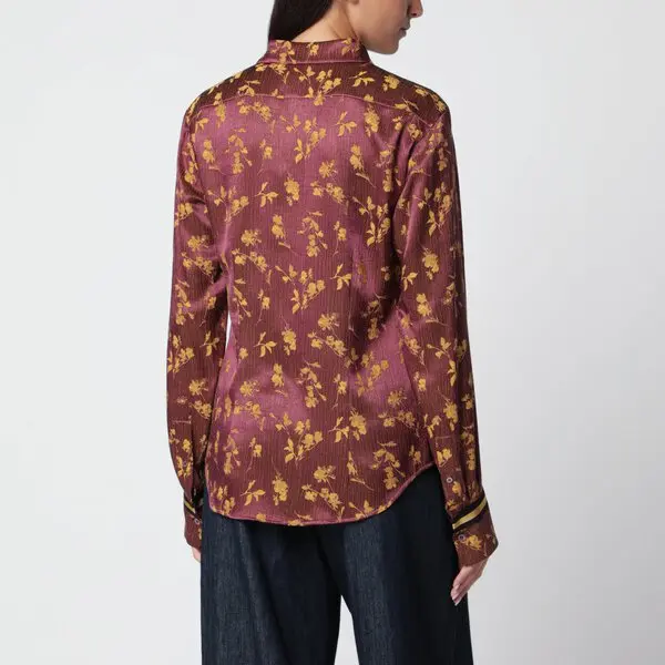 Dries Van Noten Floral Jacquard Shirt In Viscose Blend