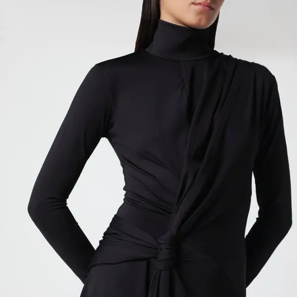Victoria Beckham Asymmetrical Dress With High Neck