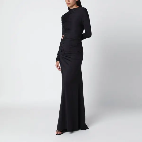 Victoria Beckham Long Dress With Draped Shoulders
