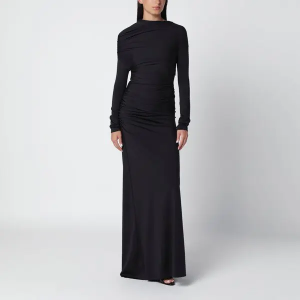 Victoria Beckham Long Dress With Draped Shoulders