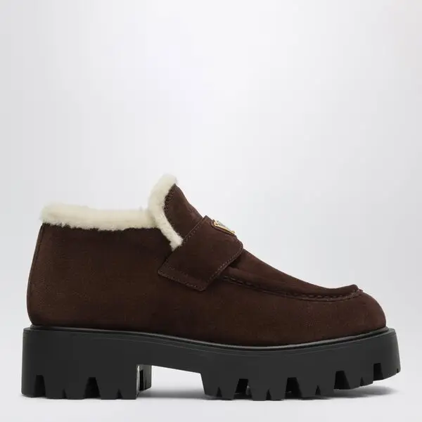 Prada Dark Suede Moccasins
