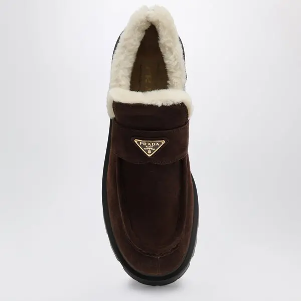 Prada Dark Suede Moccasins