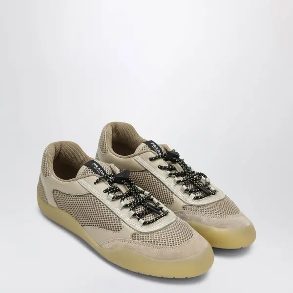 Prada Desert-coloured Speedrock Trainers In Mesh Fabric - Beige