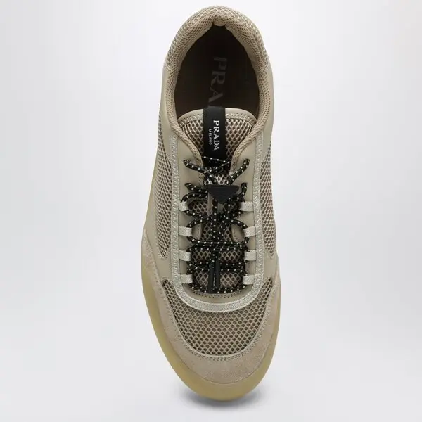 Prada Desert-coloured Speedrock Trainers In Mesh Fabric - Beige