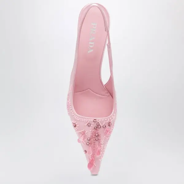 Prada Silk And Viscose Slingback Pumps - Pink