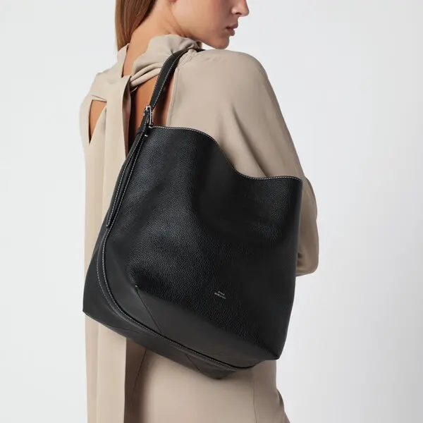 TOTEME Medium Tote Bag In Grained Leather - Black