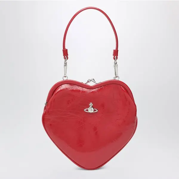 VIVIENNE WESTWOOD Belle Heart Leather Shoulder Bag - Red
