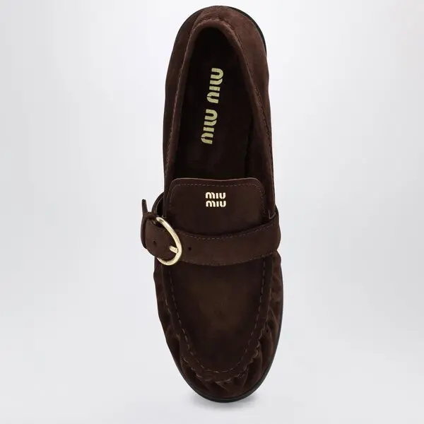 Miu Miu Dark Suede Moccasins