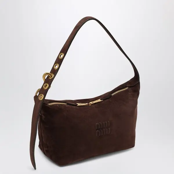 Miu Miu Bowling Bag In Suede, Dark