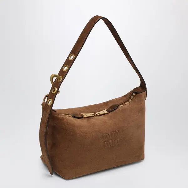 Miu Miu Bowling Bag In Suede, Cocoa