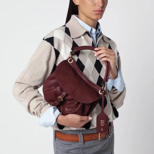 Miu Miu Rendez-vous Bag In Leather, Amaranto